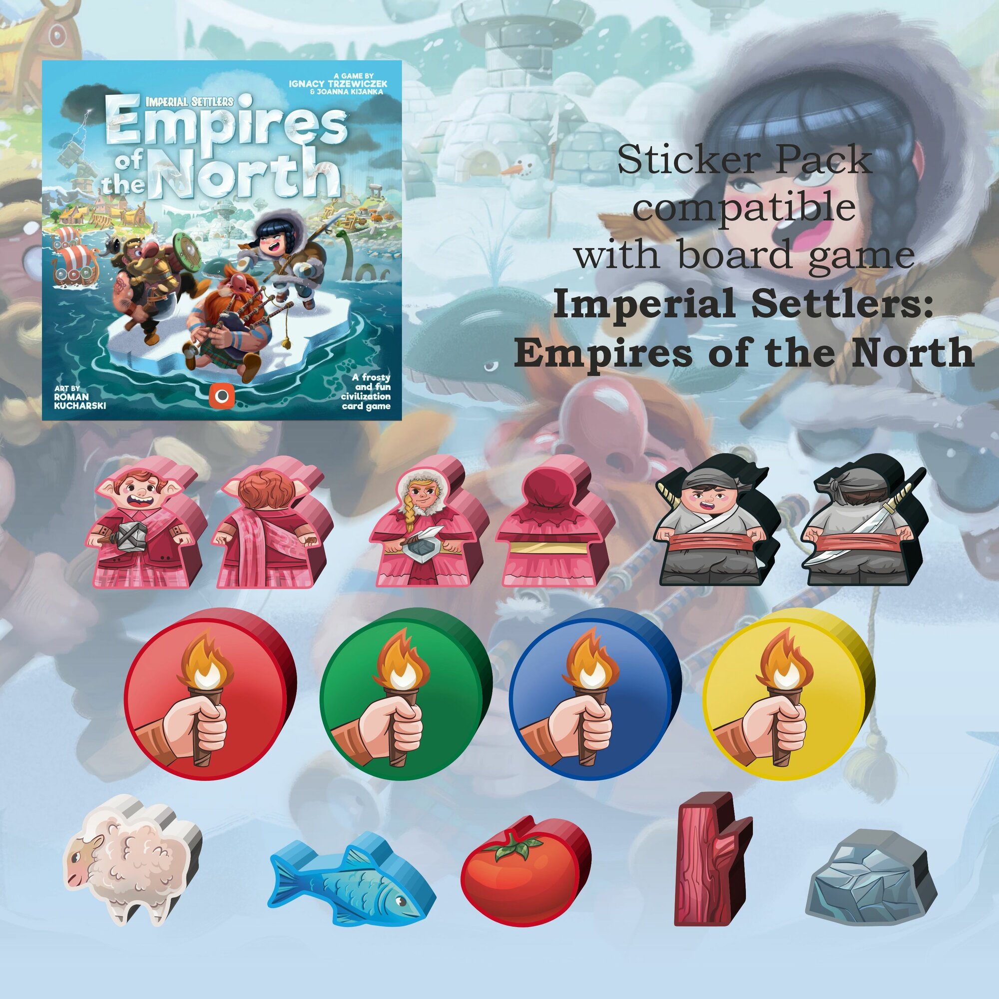 Стикерпак для настольной игры Imperial Settlers: Empires of the North (Поселенцы. Северные империи)