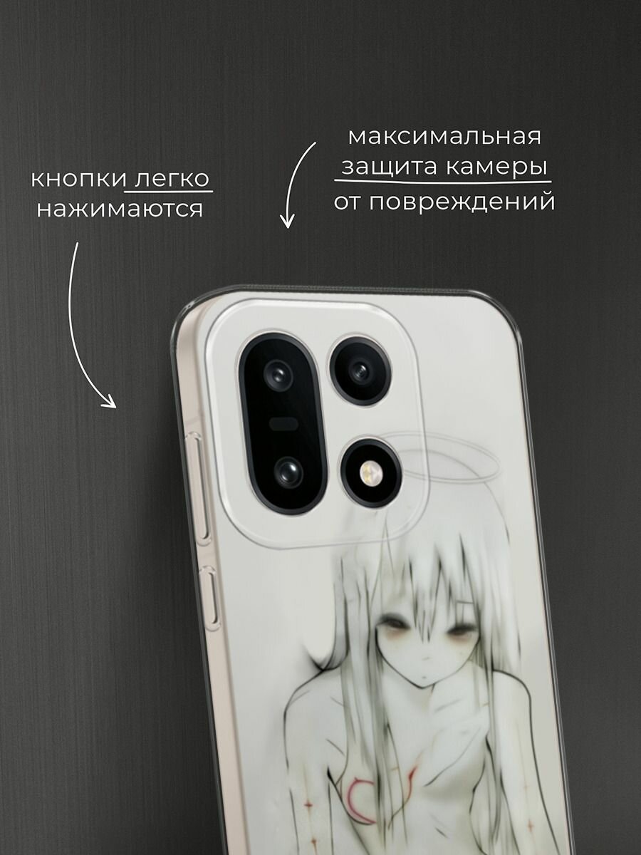 Чехол на OnePlus 15 / Ван Плас 15 с принтом Аниме рисунок чёрно-белый — фото 1