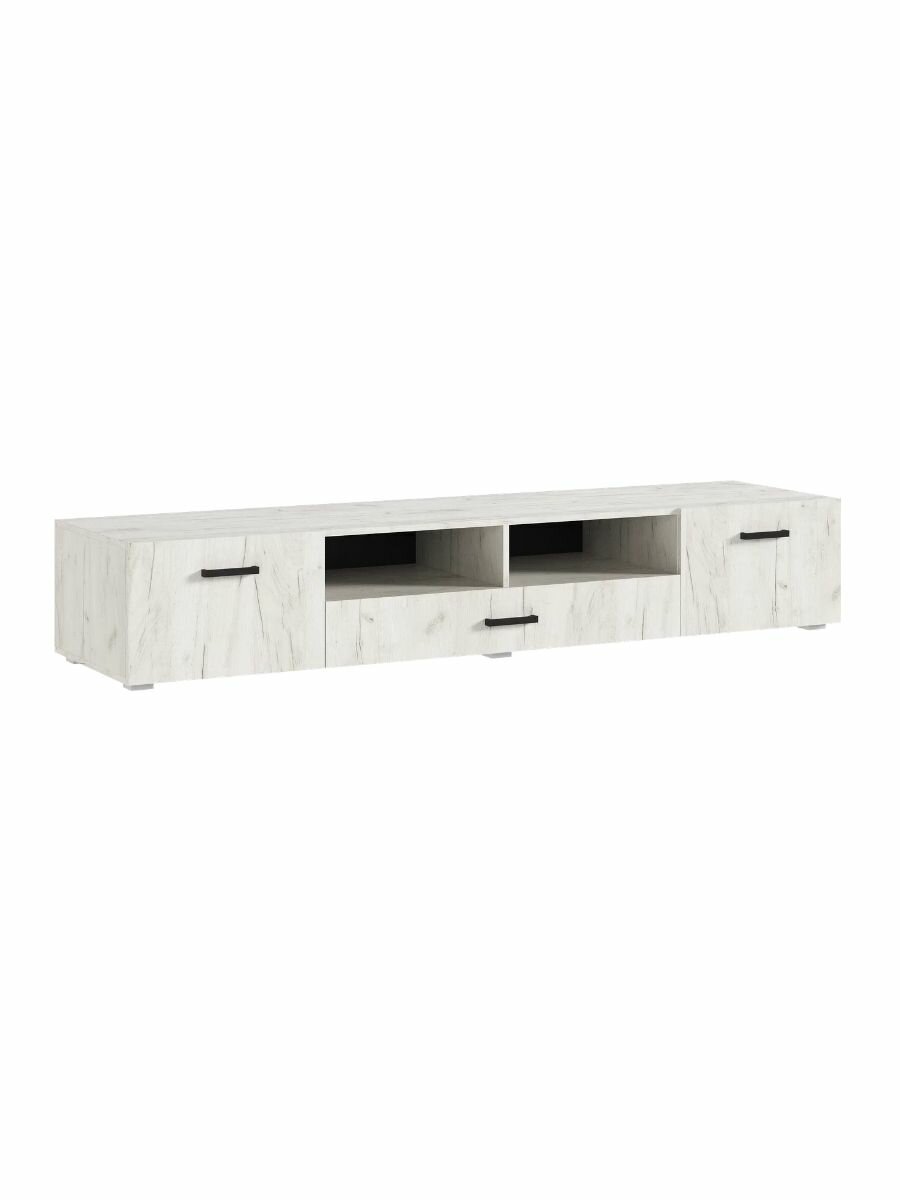 Тумба ТВ Нэнси New 2000х350х520, Дуб крафт белый, МИФ