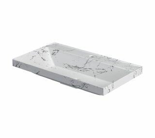 Накладная мебельная раковина Слим 40белый мрамор