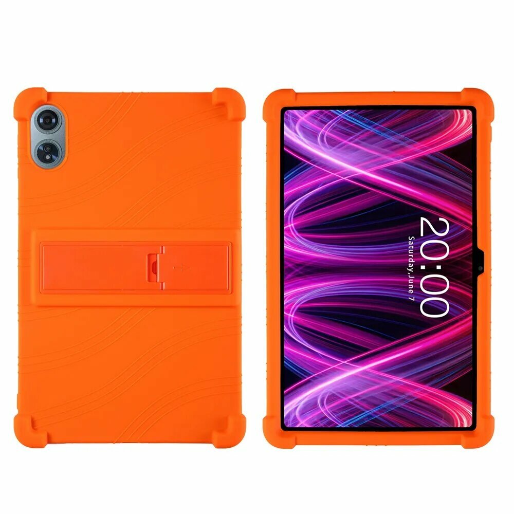 Подходит для Teclast T60 Plus 11.97" плоский защитный чехол из силикона с защитой от падения, четырехугольная утолщенная подушка безопасности, мягкая оболочка с кронштейном