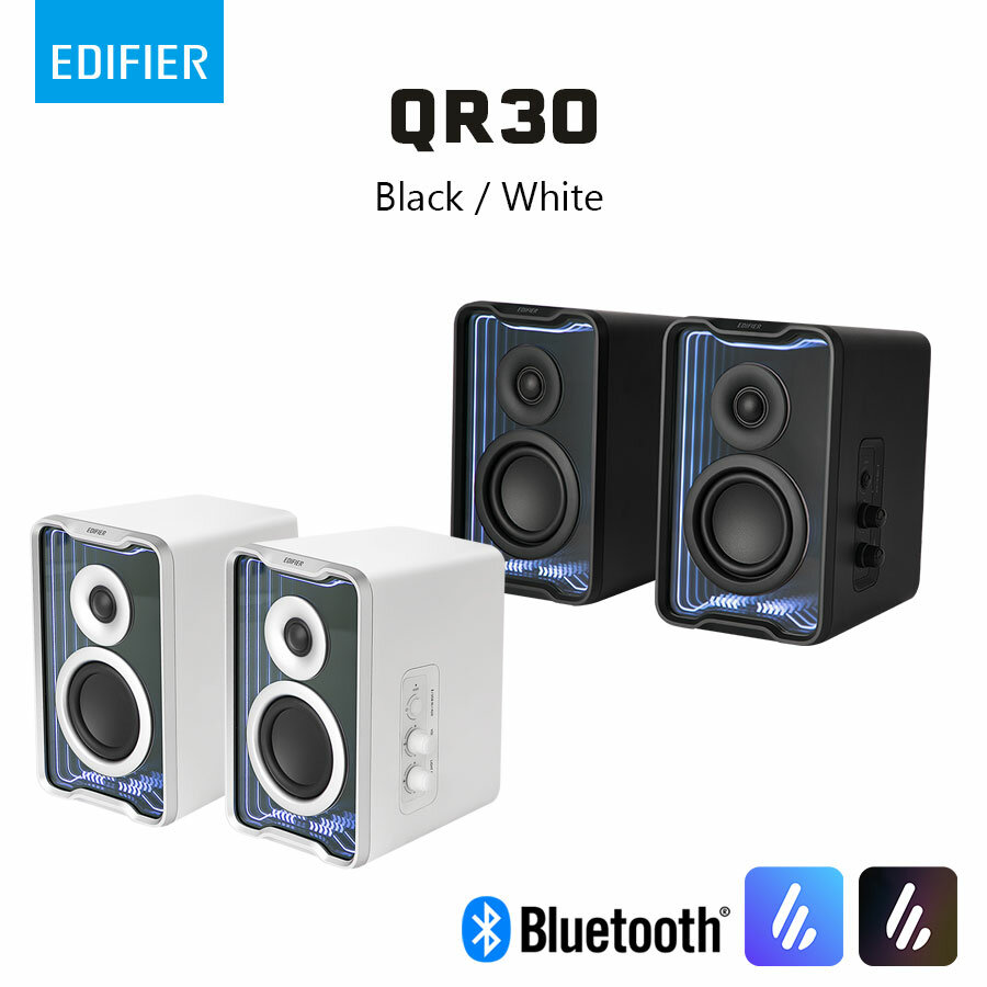 Колонки компьютерные EDIFIER QR30 черный, настольные активные колонки, световые эффекты, Bluetooth 5,4