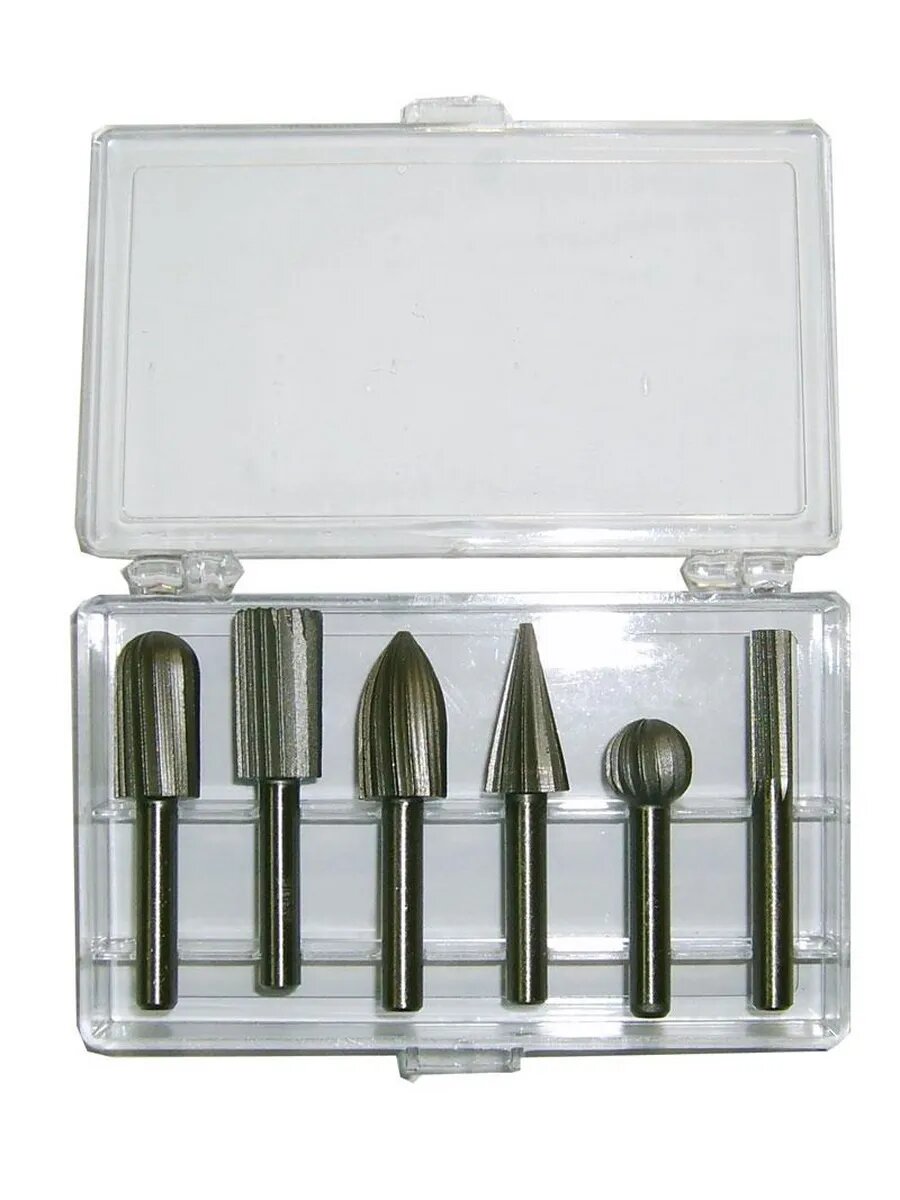 Набор фрез по дереву твердосплавные 6пр. 6мм HSS 37224