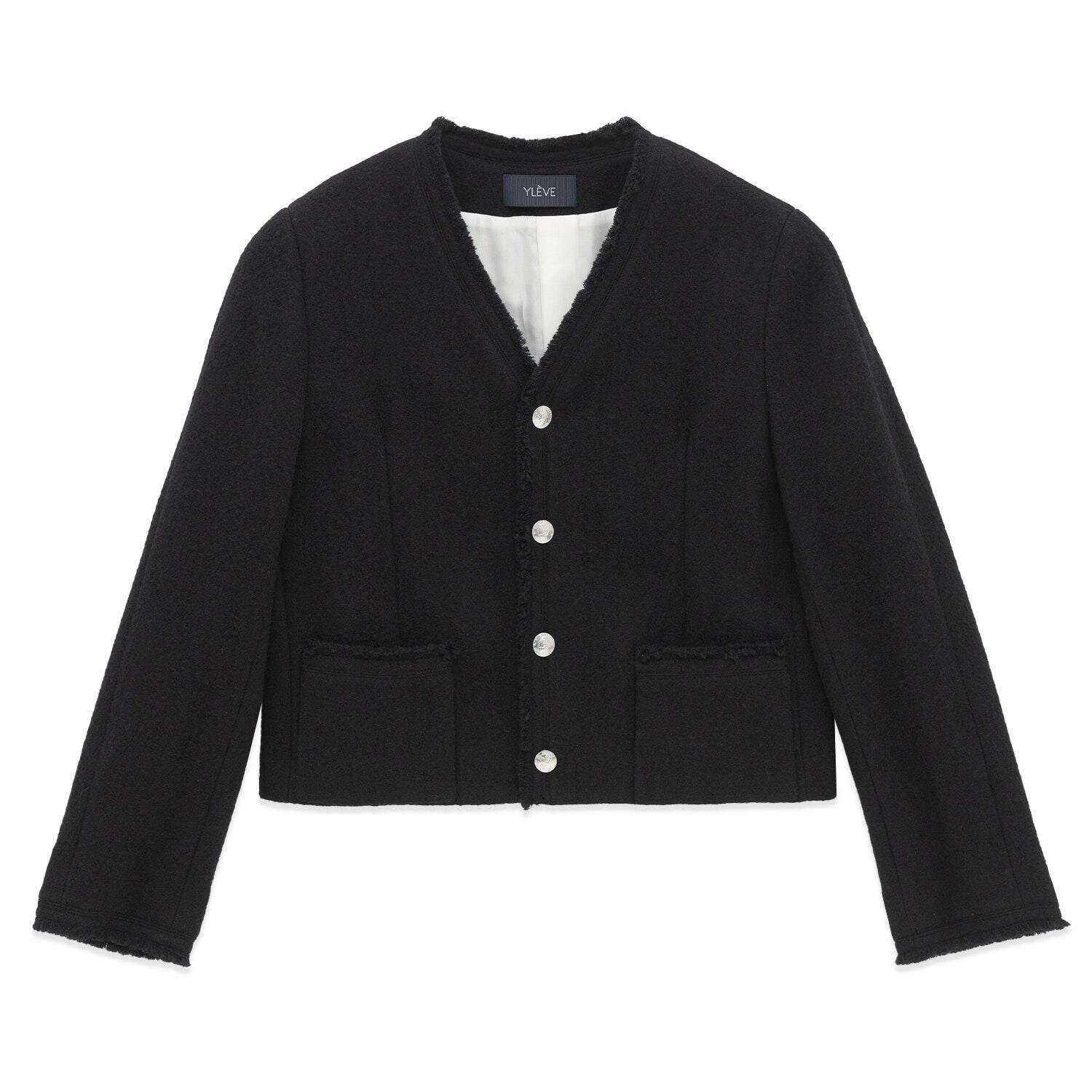 Кардиган КАРДИГАН YLEVE WOOL TWEED FRINGE JK