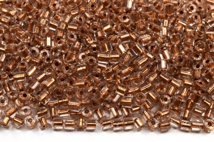 Бисер чешский PRECIOSA рубка 9/0 68105 прозрачный, медная линия внутри, 50г