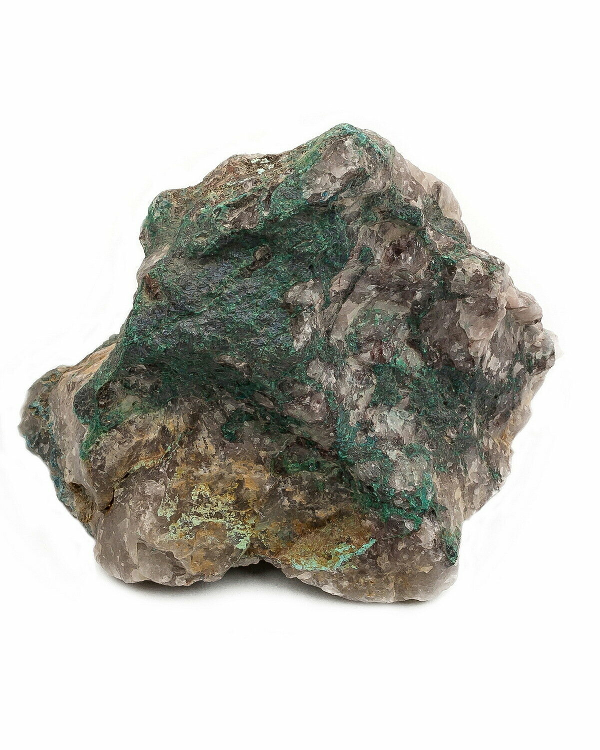 Хризоколла с кварцем, размер: 100х80х75 мм, вес: 464 грамм, месторождение: Перу, минерал в коллекцию