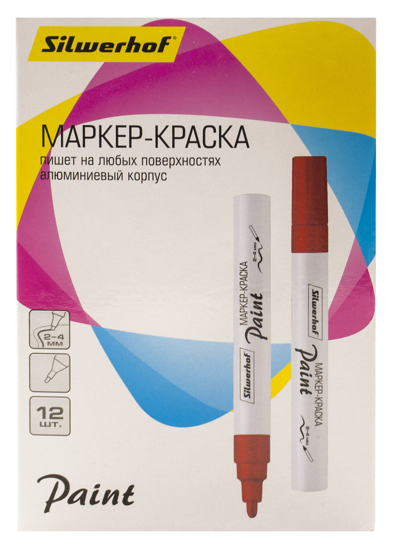 Маркер лаковый Silwerhof Paint, пулевидный пишущий наконечник, красный