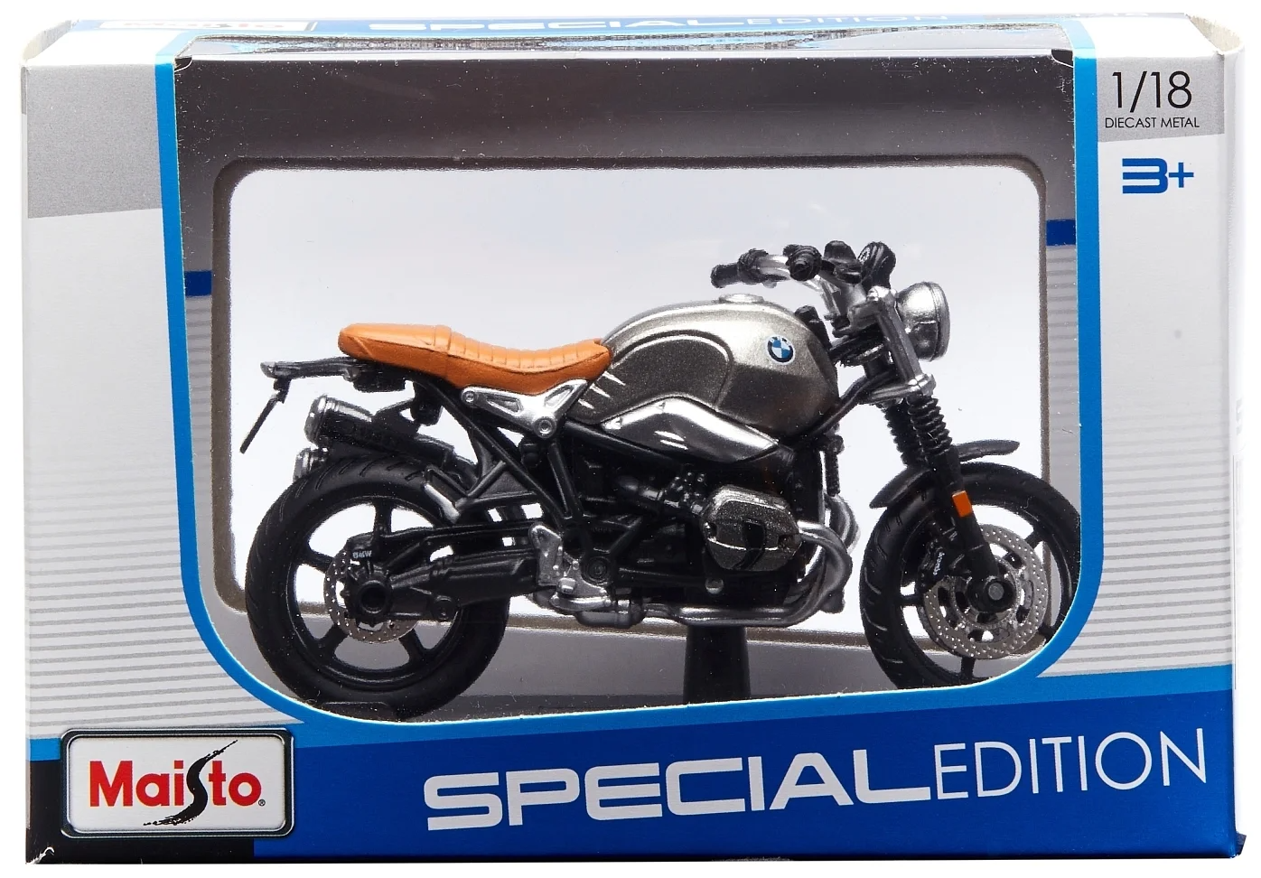 Мотоцикл Maisto BMW R nineT Scrambler 1:18, серебро 31300