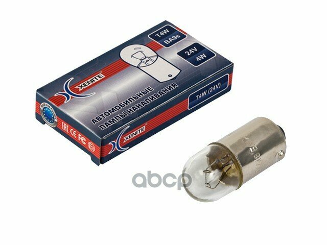 Лампа накаливания! T4W (Ba9s) 24V, шт Xenite арт. 1007173