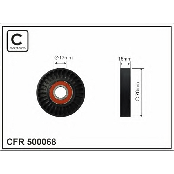 CAFFARO 500068 (PQG100180 / PQG100180A / QVU10022) ролик натяж-ля ремня