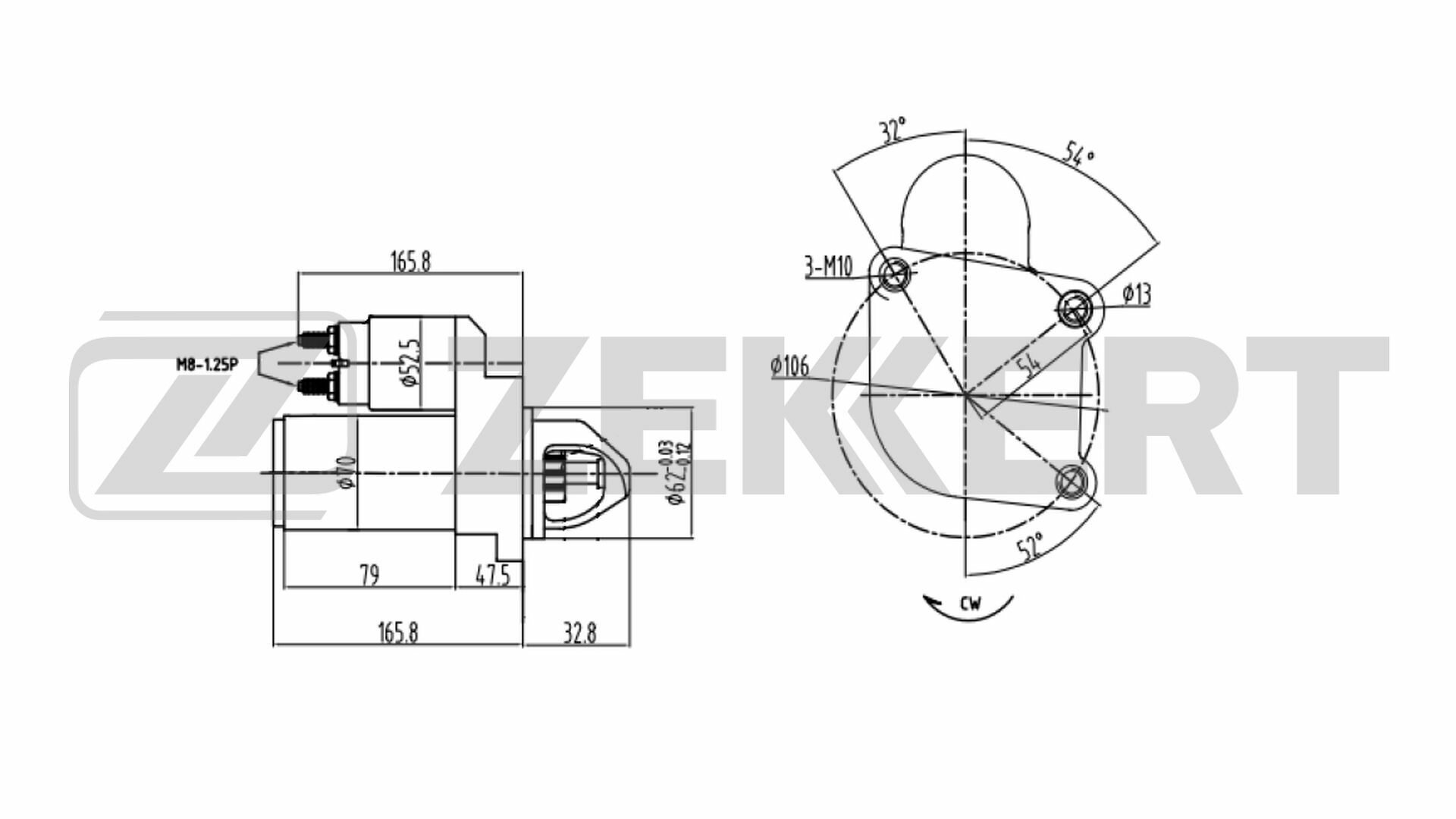 Стартер Nissan Kubistar (X76) 03- Renault Logan 04- Duster 11- Megane I II 99- Fluence 13- Sand Zekkert арт. an-1018