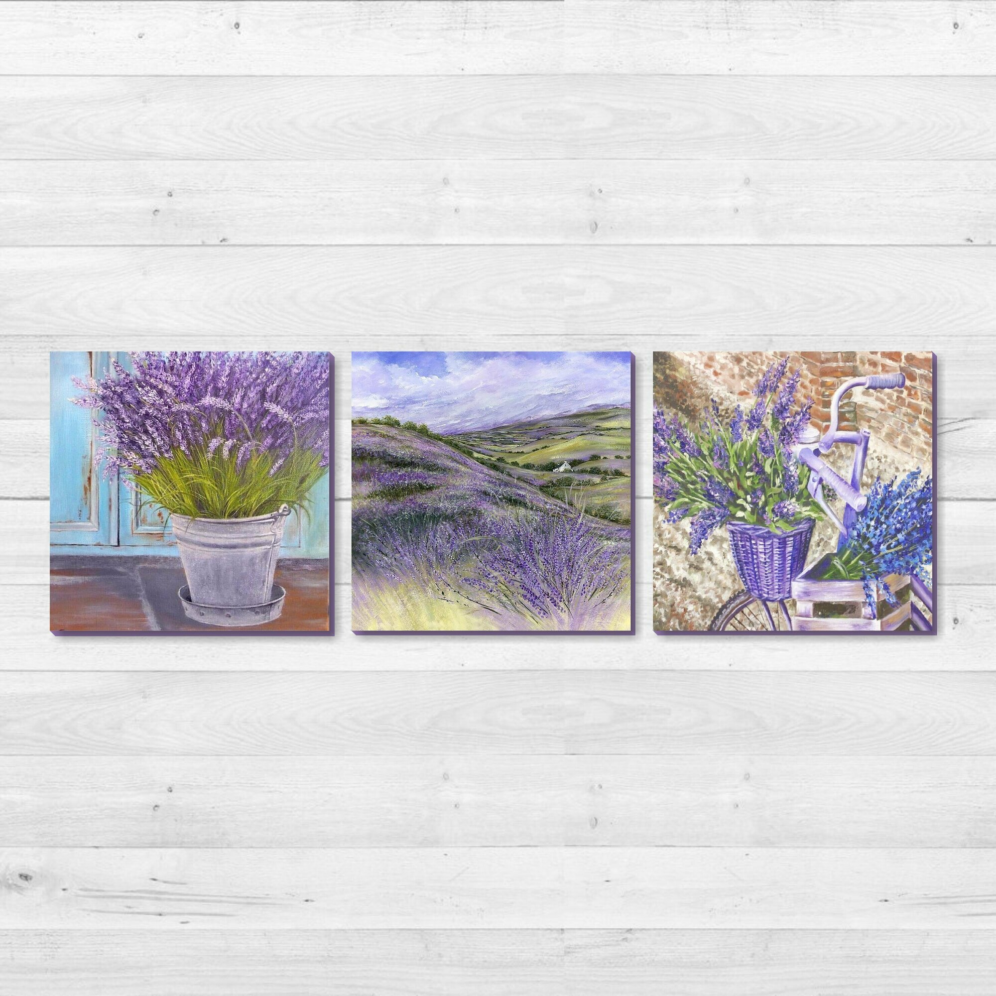 Модульная картина из сегментов на натуральном холсте "прованс" 3 сегмента 30х30см/ Картина для интерьера дома