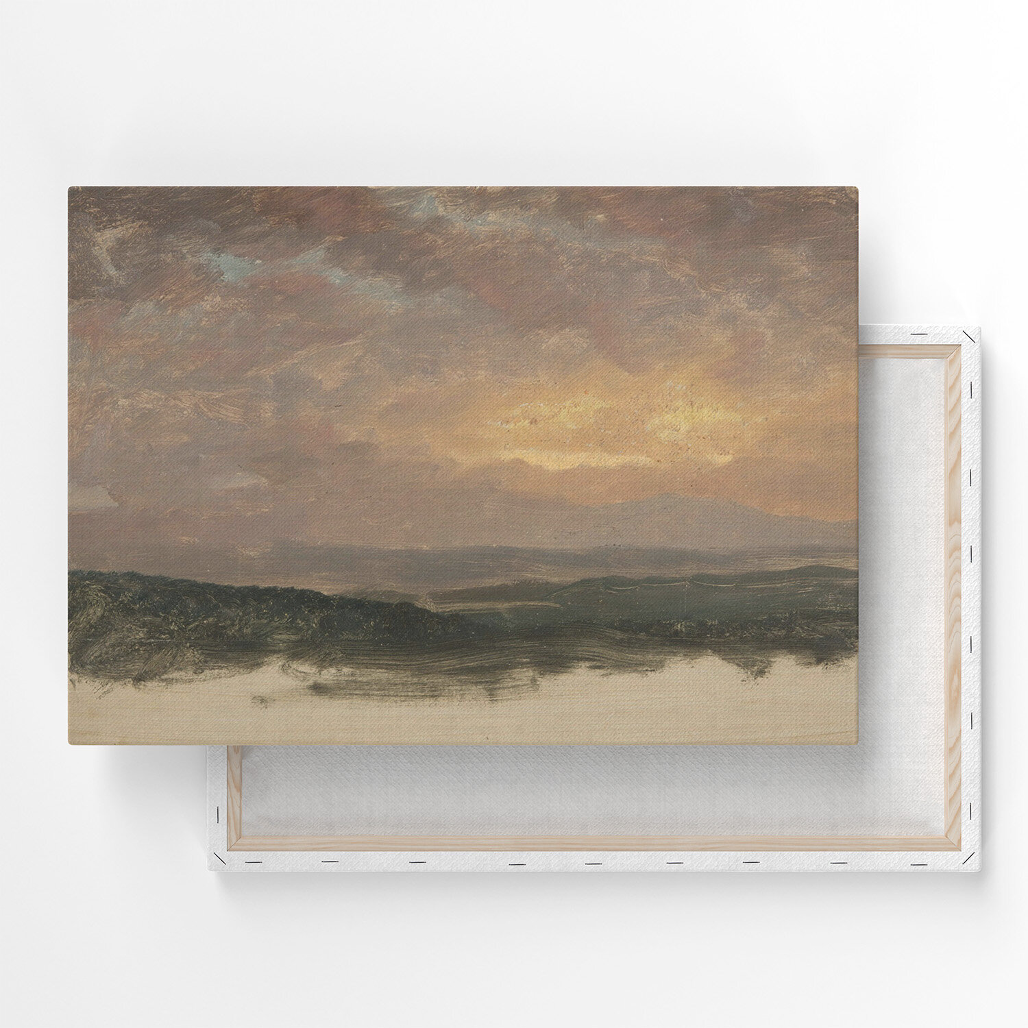 Картина на холсте, репродукция / Фредерик Эдвин Чёрч - Sunset over the Catskills / Размер 30 x 40 см