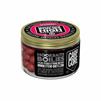 Бойлы насадочные тонущие FFEM Baits Hookbaits Boilies Cranberry N-Butyric 13 мм 100 г