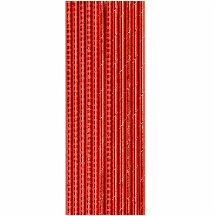 Трубочки для коктейля блестящие красные, 12 шт