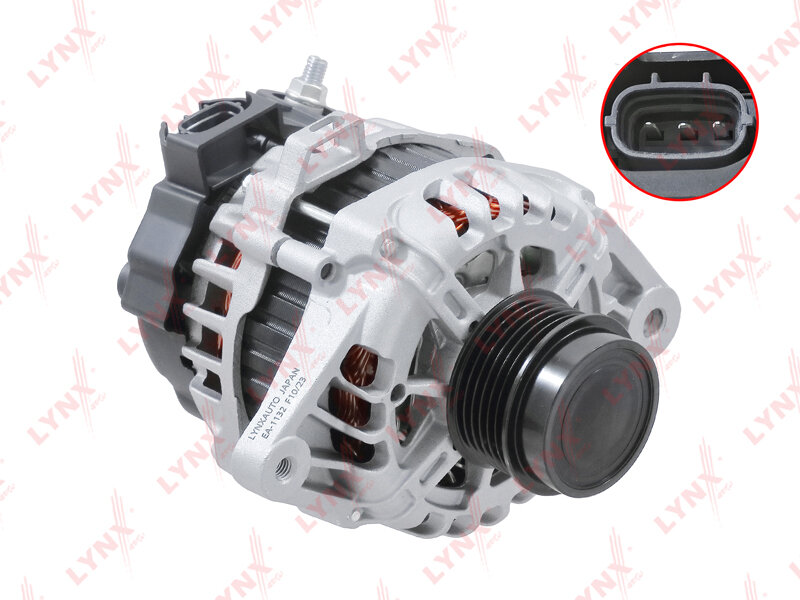 Генератор LYNXauto EA-1132. Для: HYUNDAI Хендаи i20 1.4 08-15 / i30 1.4, 1.6 11-16 / ix20 1.4, 1.6 10-19, KIA КИА Ceed(Сид)/ProCeed(ПроСид) 12-18 / Venga(Венга) 1.4, 1.6 10-17