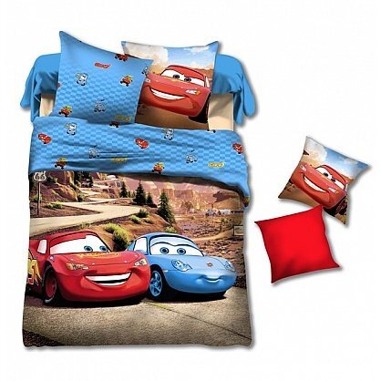 Camomilla комплект постельного белья "Дисней. Тачки", 1,5 спальный, ткань сатин