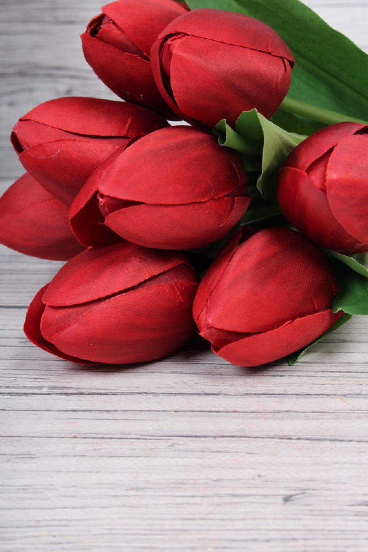 Красные Тюльпаны, Искусственные декоративные, 7 шт на 1 ветке, Искусственные растения для интерьера и декора