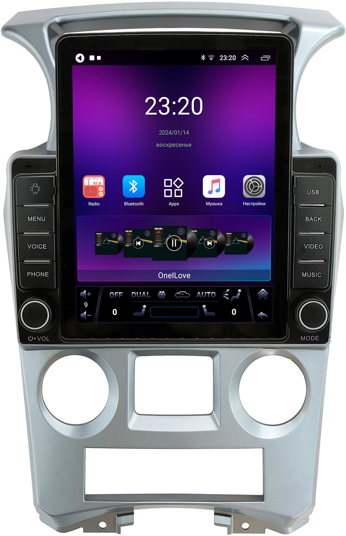 Штатная магнитола Kia Carens 2 (UN) 2006-2012 (с климат-контролем) Canbox GTR095-9-1053 Android 10 (QLed, 4/64, DSP, CarPlay)