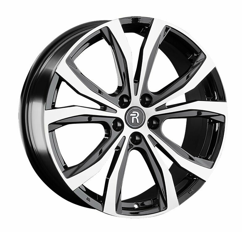 Колесный диск Replay GS20 18x8" PCD5x114,3 ET39 D67,1 черный глянцевый с полированными лучами