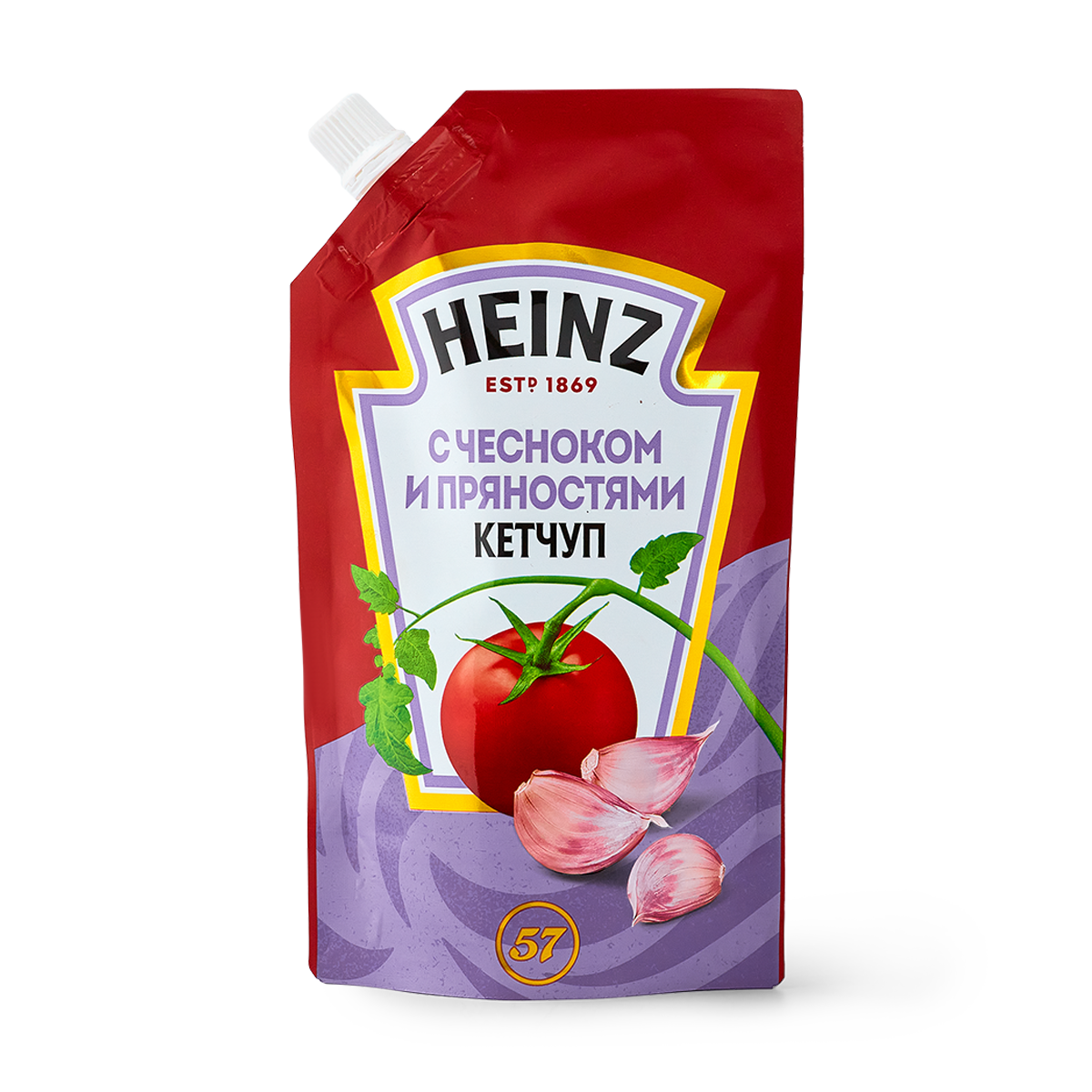Кетчуп Heinz, с чесноком и пряностями, натуральный, умеренно острый, 320 г
