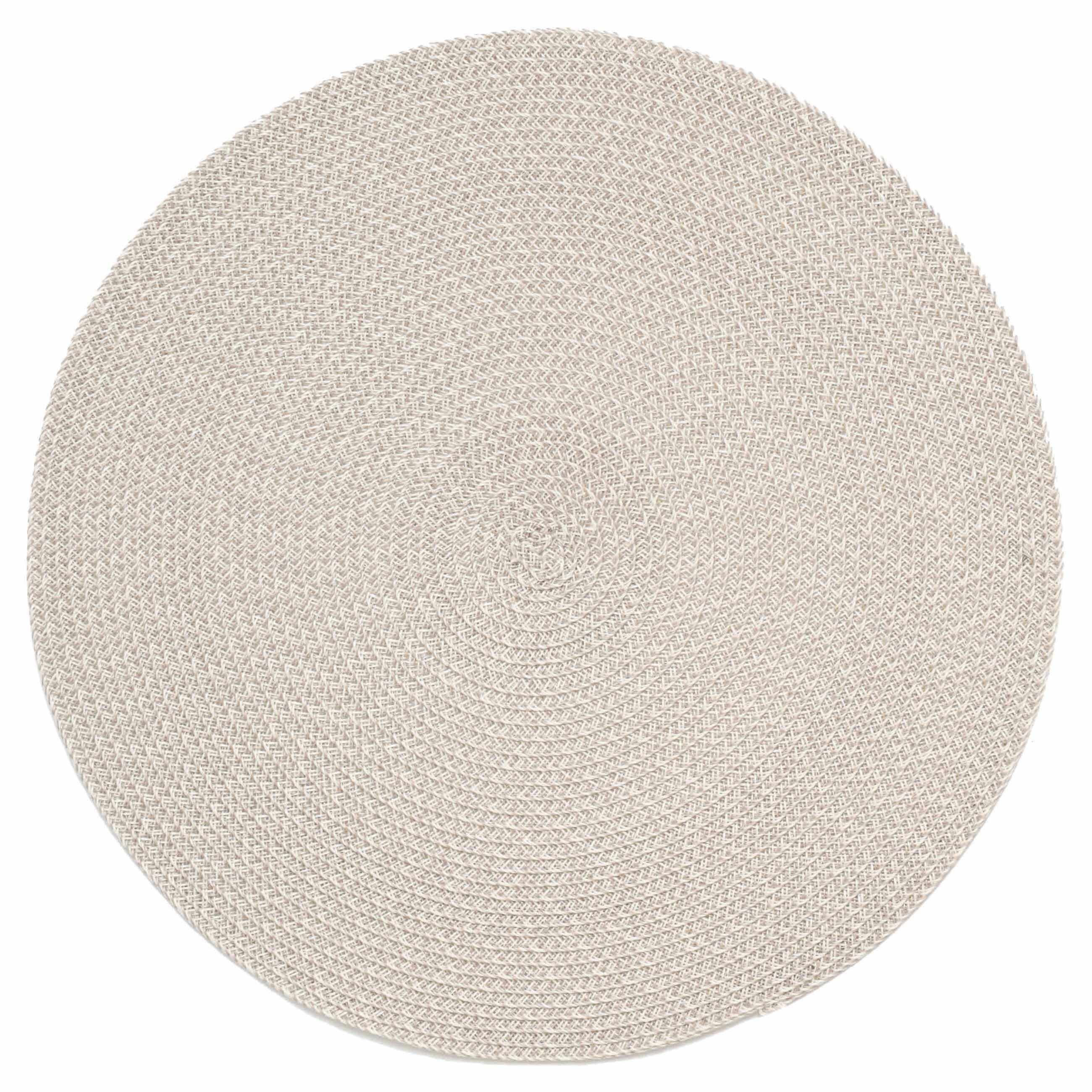 Салфетка под приборы, 38 см, полипропилен/полиэстер, круглая, бежевая, Basic