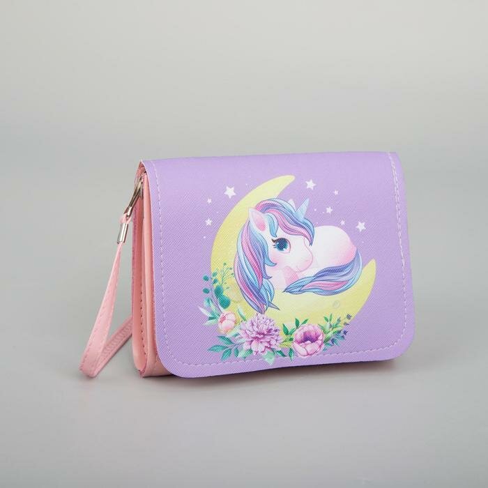 Детская сумочка Единорожка , отд на клапане, 15х12см