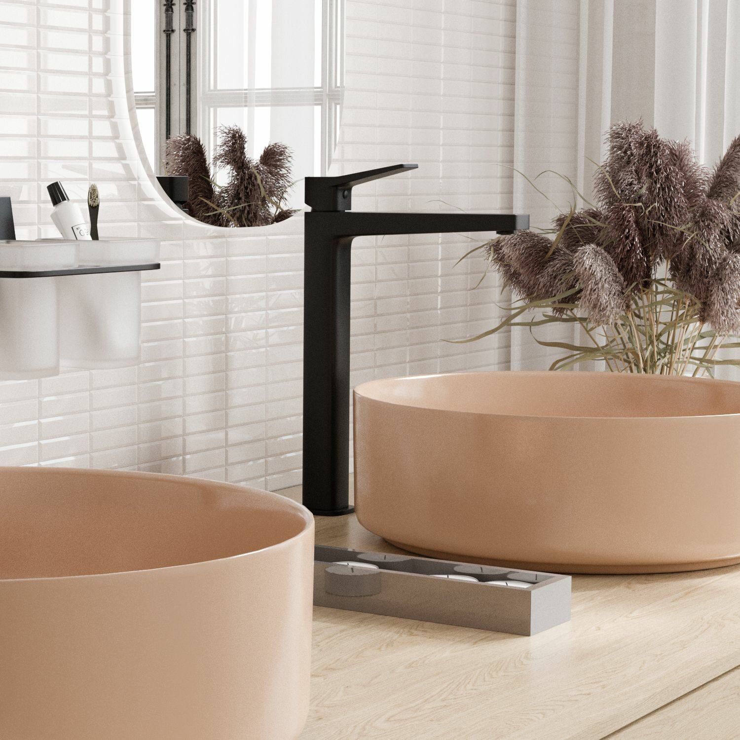 Смеситель для накладной раковины в ванную черный 2403H WasserKRAFT