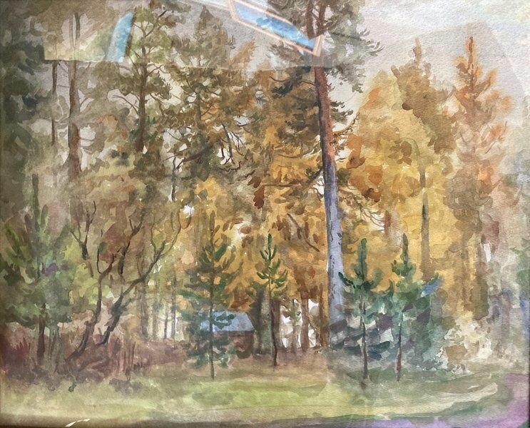 ART-Salon at Oktyabrskaya картина "Осень" 50х41 см, бум, акварель; ручная работа;