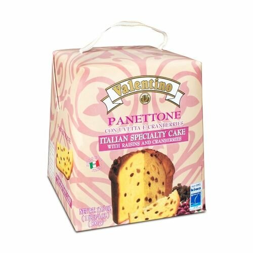 Кулич пасхальный Панеттоне с изюмом и клюквой, 500гр, Valentino (Италия)