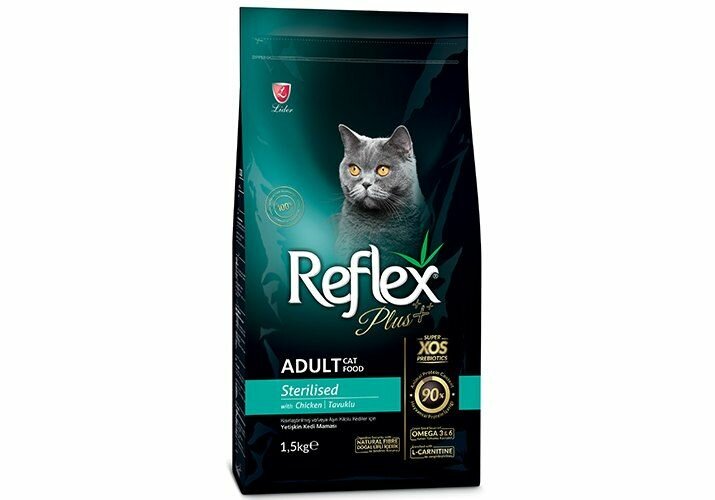 REFLEX Сухой корм для стерилизованных кошек, PLUS Sterilised Adult Cat Food Chicken, с курицей, 1,5 кг