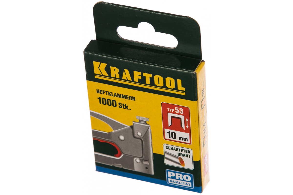 KRAFTOOL скобы тип 53 A/10/JT21, 10 мм, калибр 23GA, 1000 шт, 31670-10