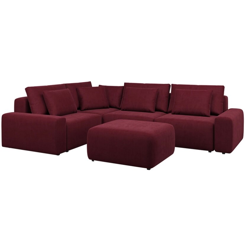 Диван модульный DiHall Гунер, раскладной, угловой, еврокнижка, велюр, 3 места, 170x300x95 см