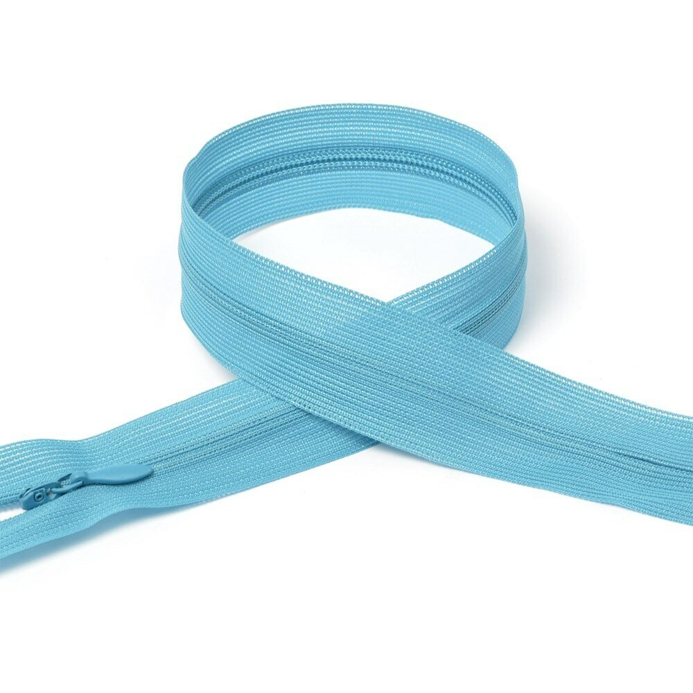 Молния пластиковая потайная 20см н/р цв.208 бирюзовый (10 штук)