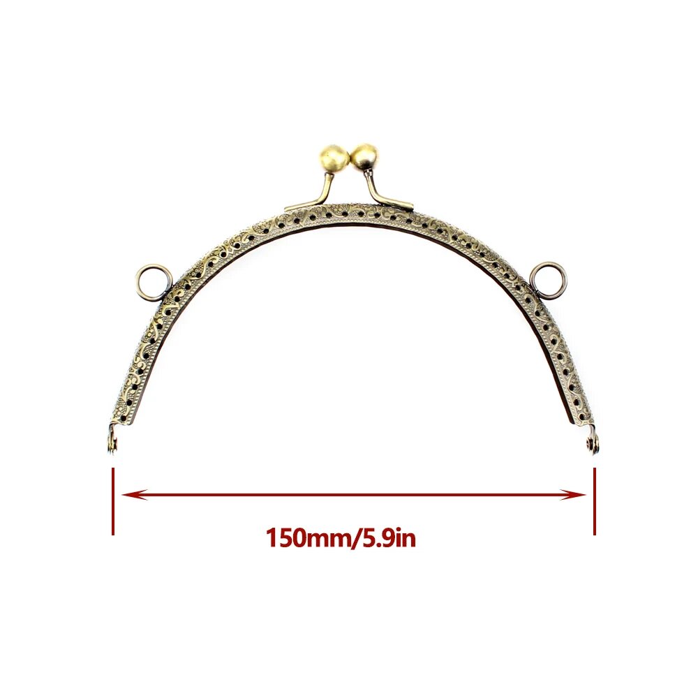 Винтажная полукруглая металлическая бусина 8,5/10,5/12,5/15/20/застежка для сумки см, Бронзовая рамка для шитья, для кошелька, фурнитуры, клатча, 10 шт. 10Pcs 15CM