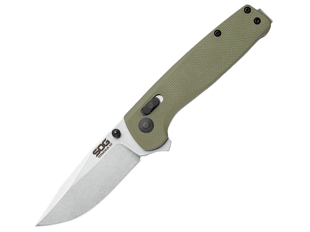 Нож Складной Sog Terminus Xr G10 Olive Drab, Сталь D2, Рукоять G10