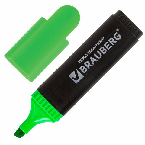 Текстовыделитель BRAUBERG "Contract", зеленый, линия 1-5 мм, 150390