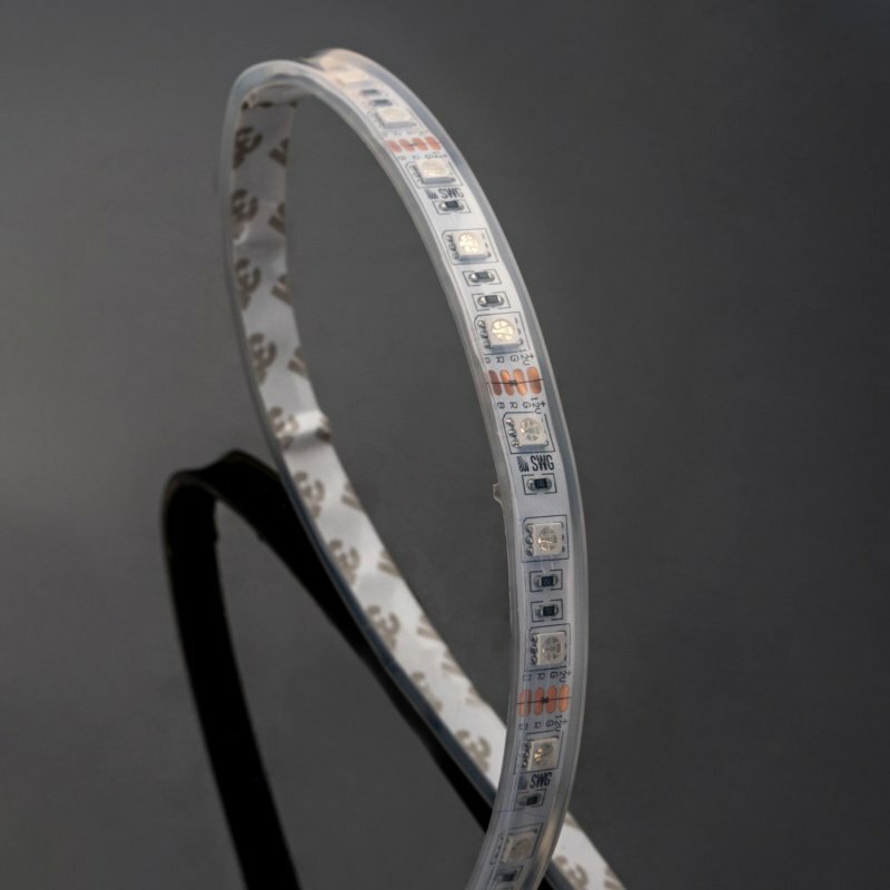 Светодиодная лента RGB 5050 12V 14.4W/m 60Led/метр герм (силикон) 00-00014784 SWG560-12-14.4-RGB-66-M IP66