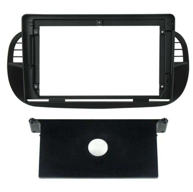 Рамка переходная 9" c проводкой Fiat 500 2007-2014 черная для Android магнитол