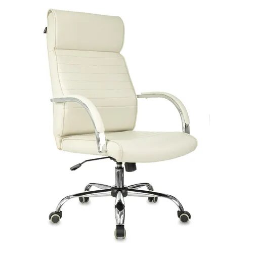 Кресло руководителя Бюрократ T-8010SL, на колесиках, эко. кожа, слоновая кость [t-8010sl/ivory]