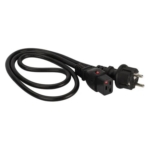 Шнур питания Lanmaster (LAN-PP19L/SH-1.0-BK) C19-Schuko проводник:3x1.5мм2 1м 220В 16А черный