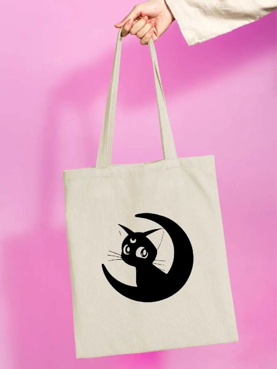 Сумка шоппер  с принтом аниме Сейлор Мун Луна