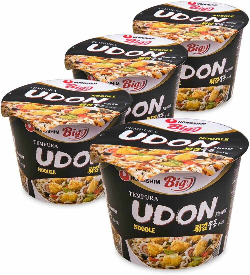 Лапша "Нонгшим" Удон не сушеная BIG BOWL 4шт х 111г, Корея A2178976 ермак