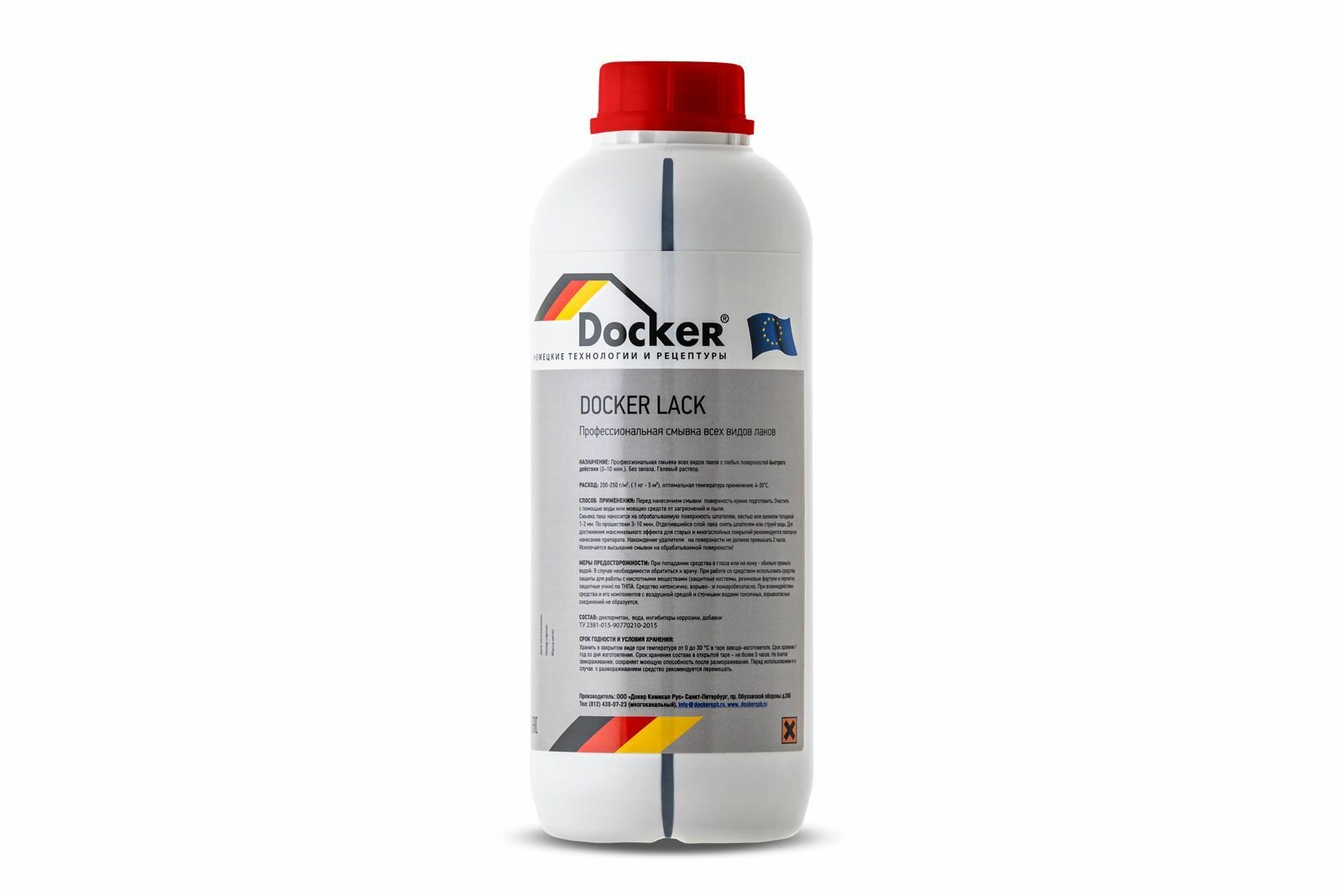 Профессиональная смывка лака Docker Lack 1 л, с дерева, металла, бетона ...