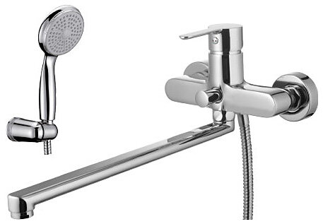 Смеситель для ванны Lemark MagicLM3401C, однорычажный, настенный, с душем, chrome,