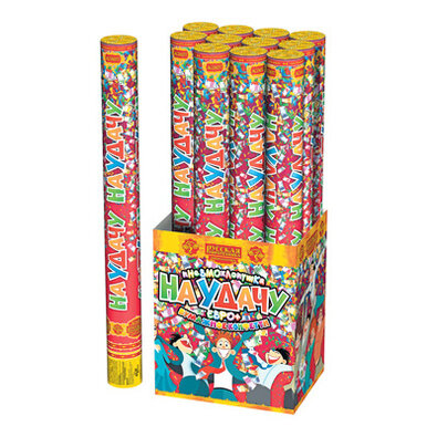 Хлопушка На удачу-50, бумажное конфетти и купюры "500 евро"