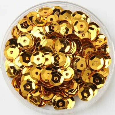 Блестки ПВХ круглые 4 мм 5 мм 6 мм 2000 шт 5mm 10g 1200pcs, gold