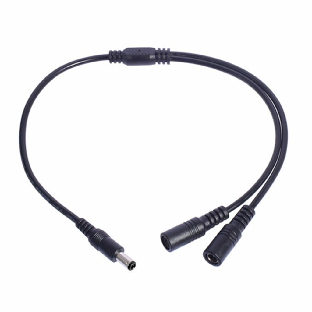 1 Упаковка, 5,5x2,1 мм, Кабель-удлинитель с разветвителем от 1 до 2 для светодиодных камер видеонаблюдения