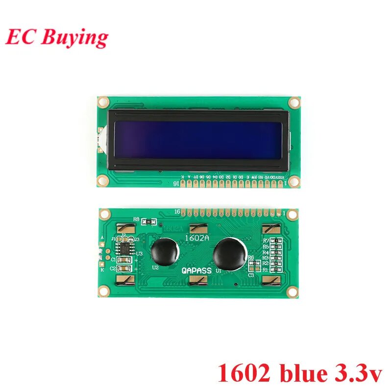 ЖК-модуль 1602 синий/желто-зеленый 5В для Arduino 1602 Blue LCD