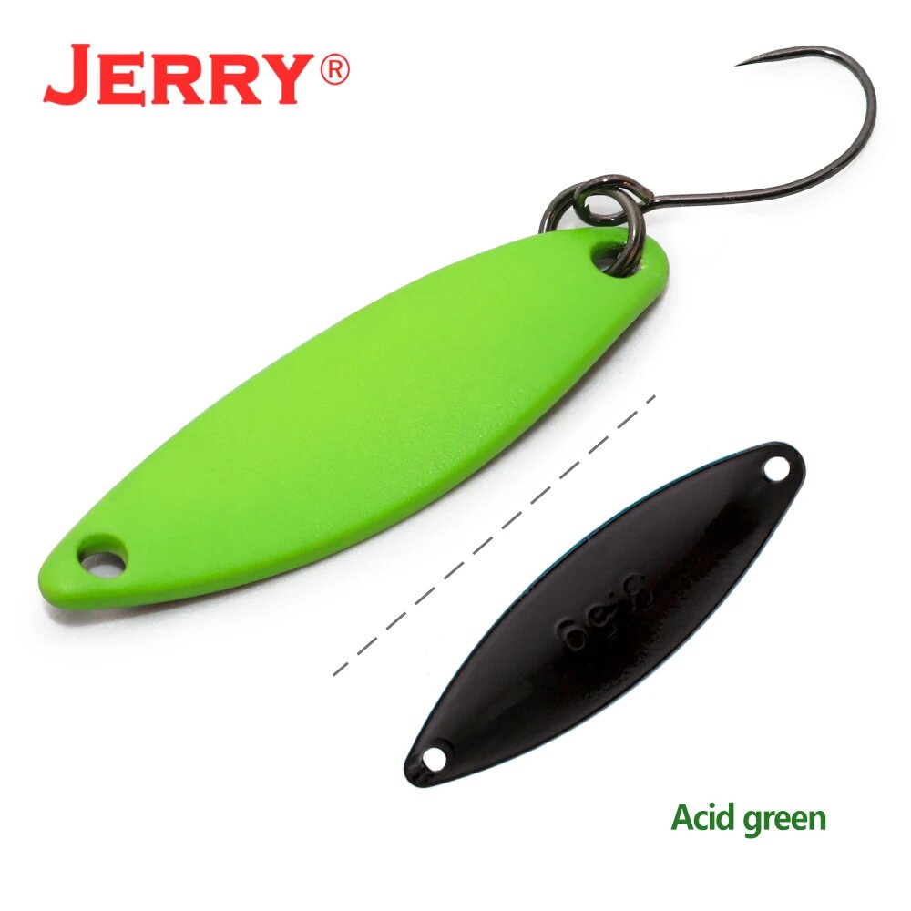 Jerry Лео форель ультралегкие спиннинговые рыболовные приманки Micro Brass Троллинговые одиночные крючки Ложка Смешные приманки Озерная Снасть